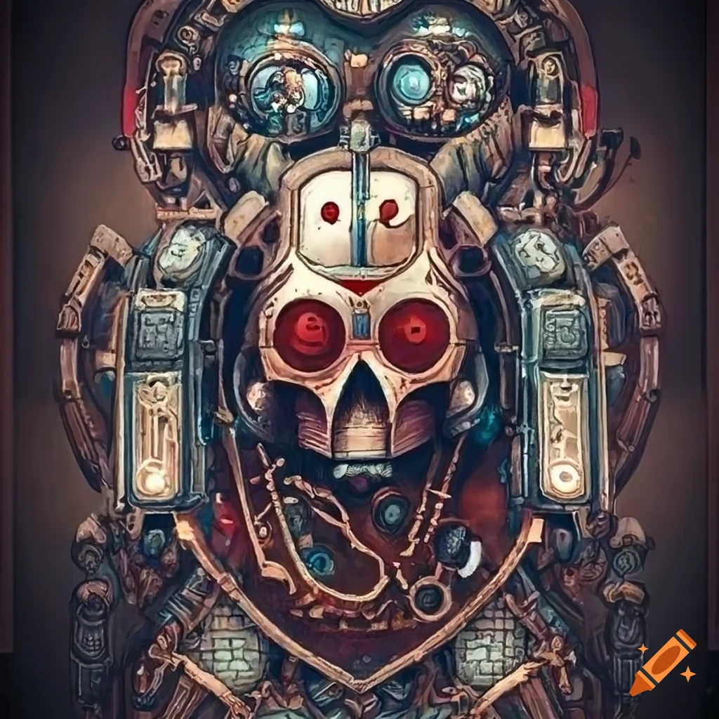 Adeptus Mechanicus icon with intricate mechanical heart design on Craiyon