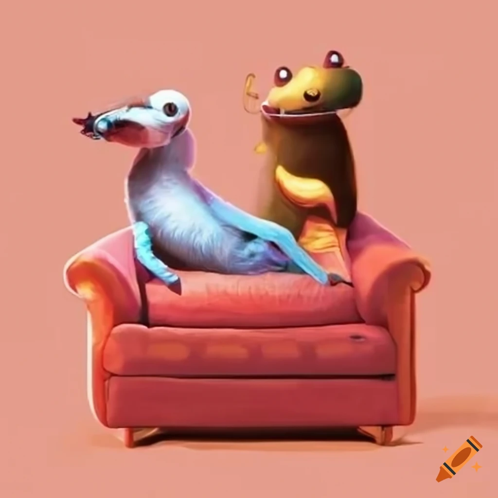 Weird and silly image of a bonkers garbage couch on Craiyon