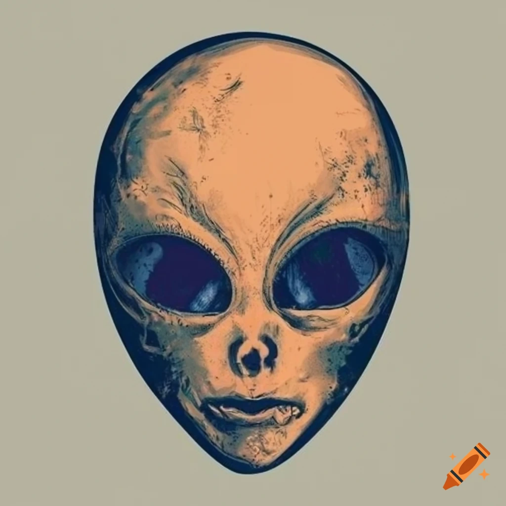 Vintage alien head design for a brand logo on Craiyon