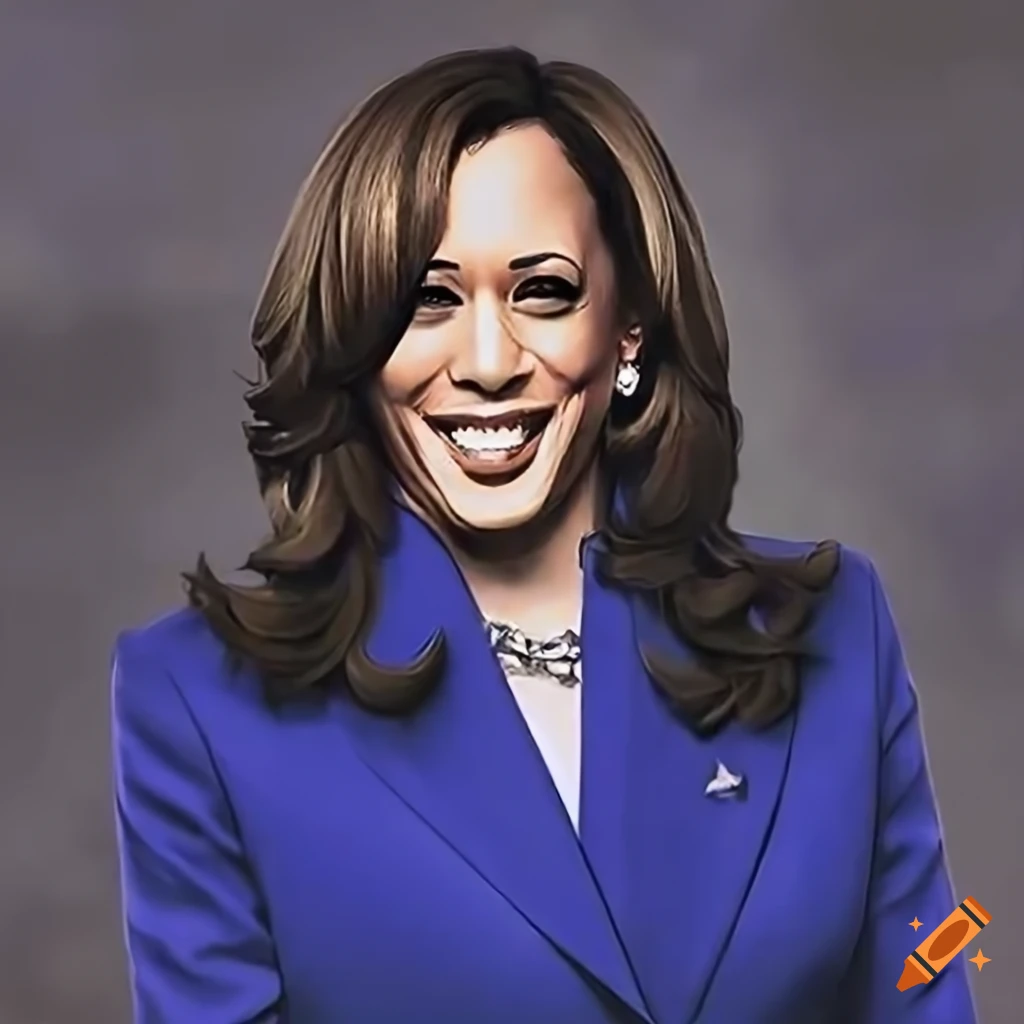 Portrait of the esteemed queen kamala harris adorned in regal attire at ...