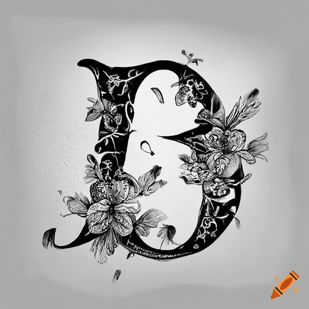 Floral calligraphy with intricate petals on Craiyon