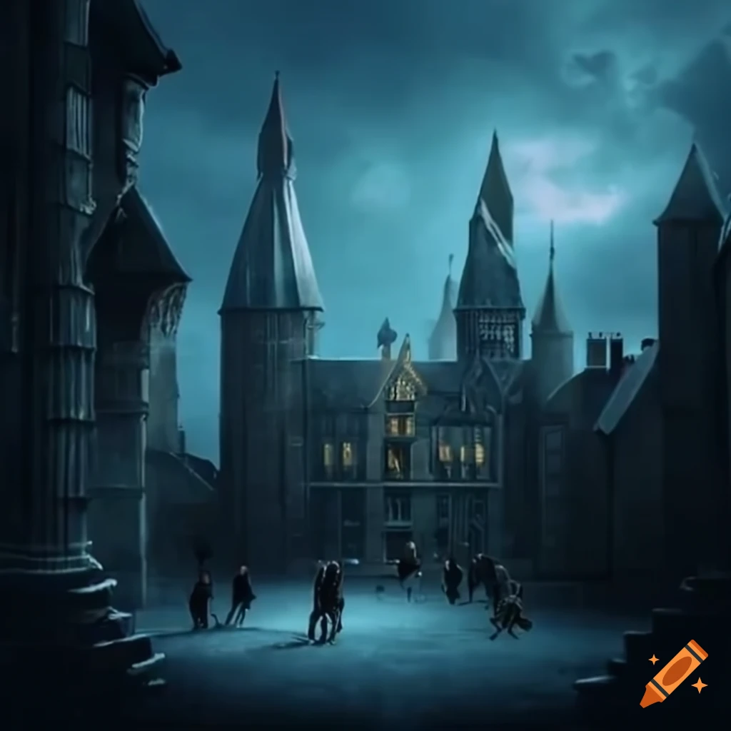 Dramatic scene inspired by harry potter on Craiyon