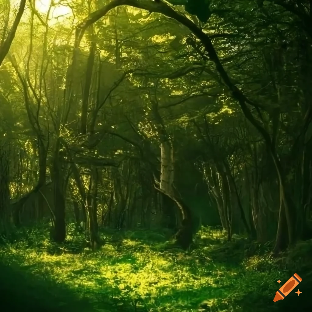 Dense underbrush with hanging vines and sunlight patches on Craiyon