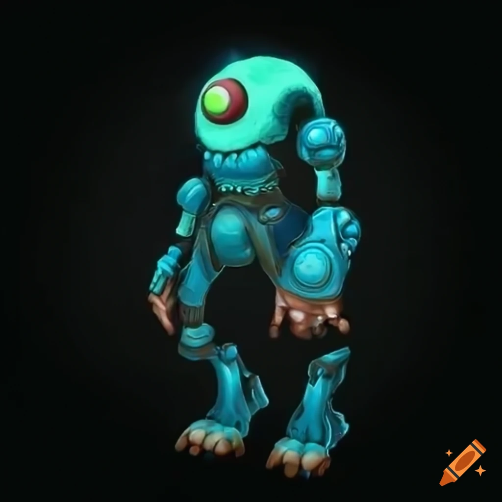 Sci-fi futuristic robot in my singing monsters on Craiyon