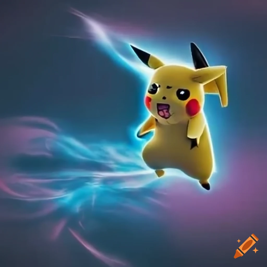 Pikachu engaging in a lightning-fast thumb fight attack on Craiyon