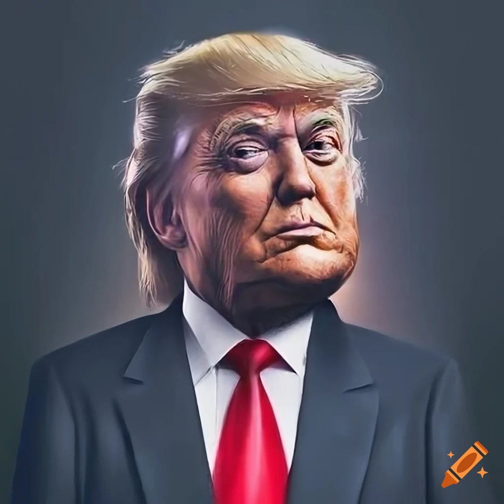 Contemporary surrealistic depiction of donald trump on Craiyon
