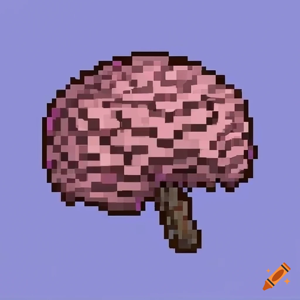 Minecraft-style brain illustration on Craiyon