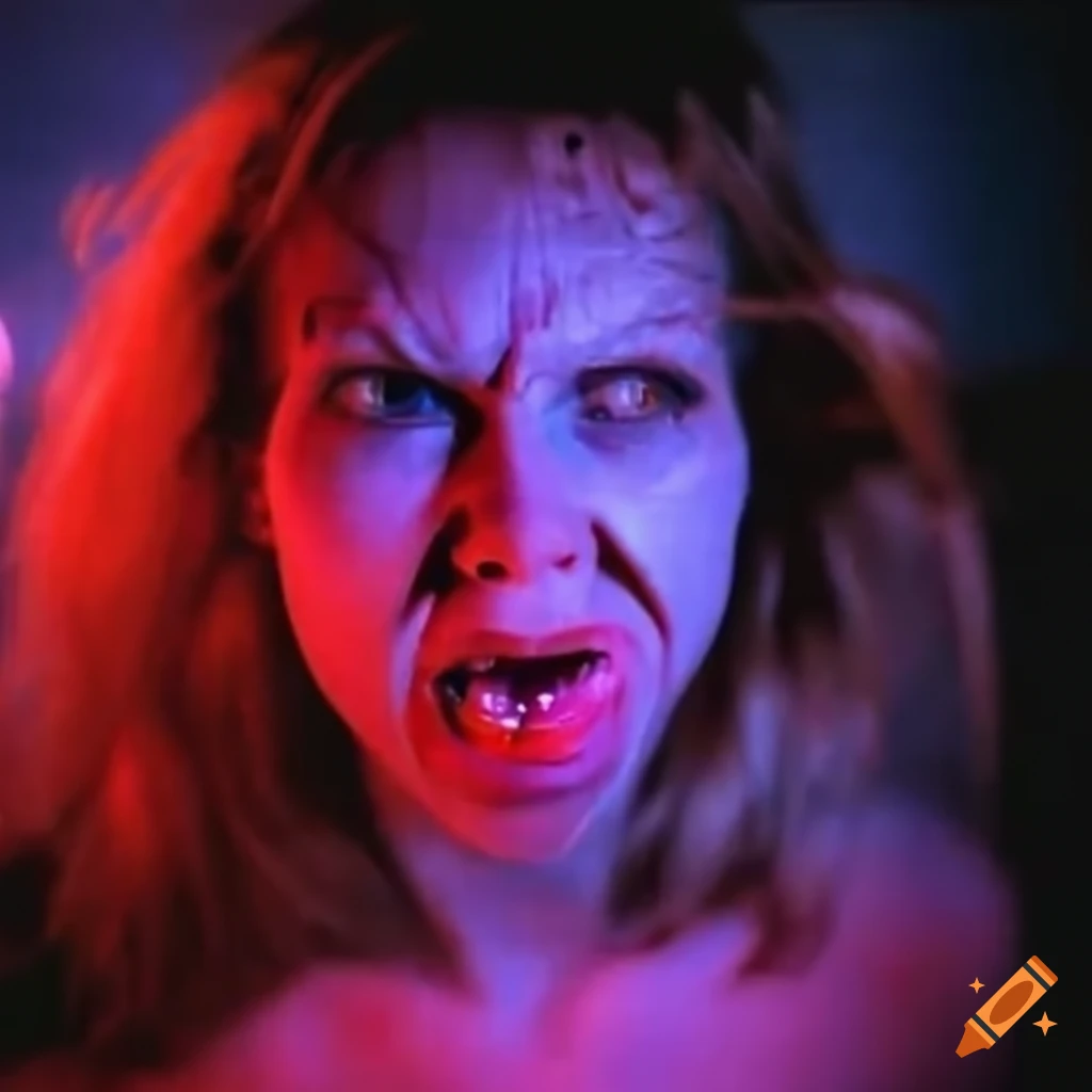 Scene from horror movie "Brain Freeze" (1984) on Craiyon