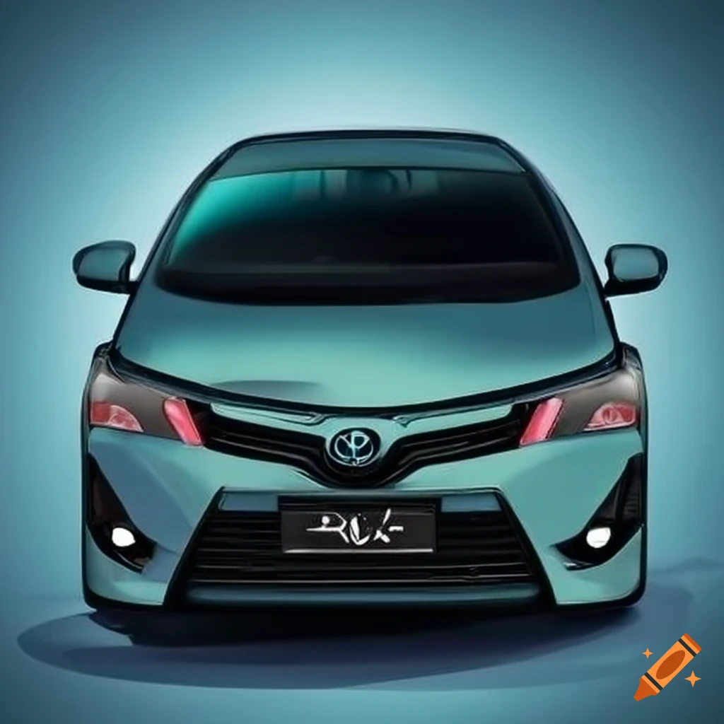 Collage of cartoon Toyota Vios models from 1st to 4th generation on Craiyon