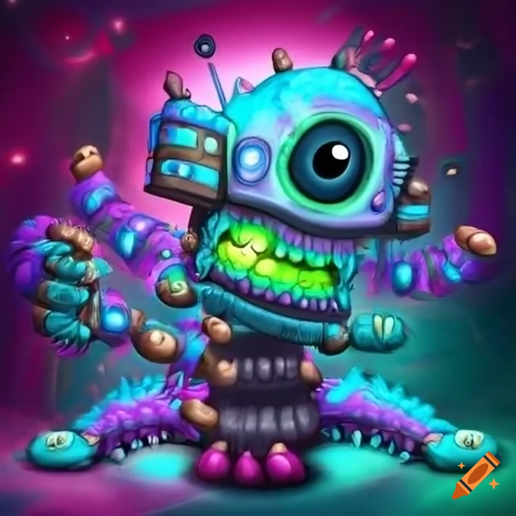 Singing Monsters futuristic robot on Craiyon