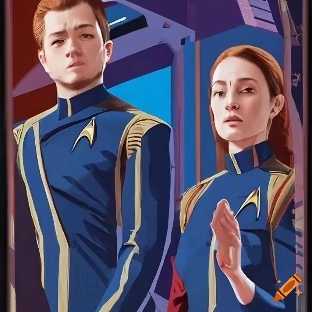 Starfleet heroes in vibrant Star Trek movie poster art on Craiyon