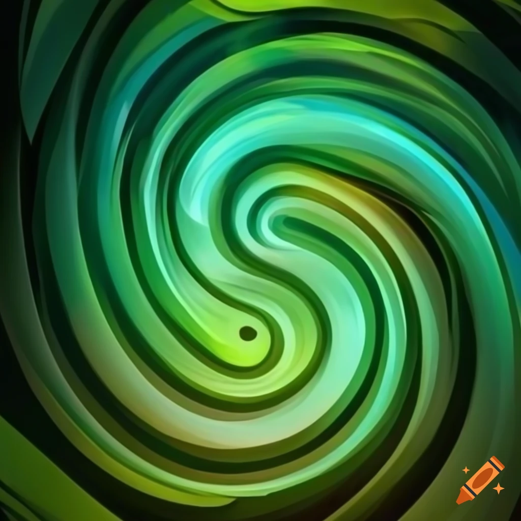 Abstract cartoon tree leaves swirling on Craiyon