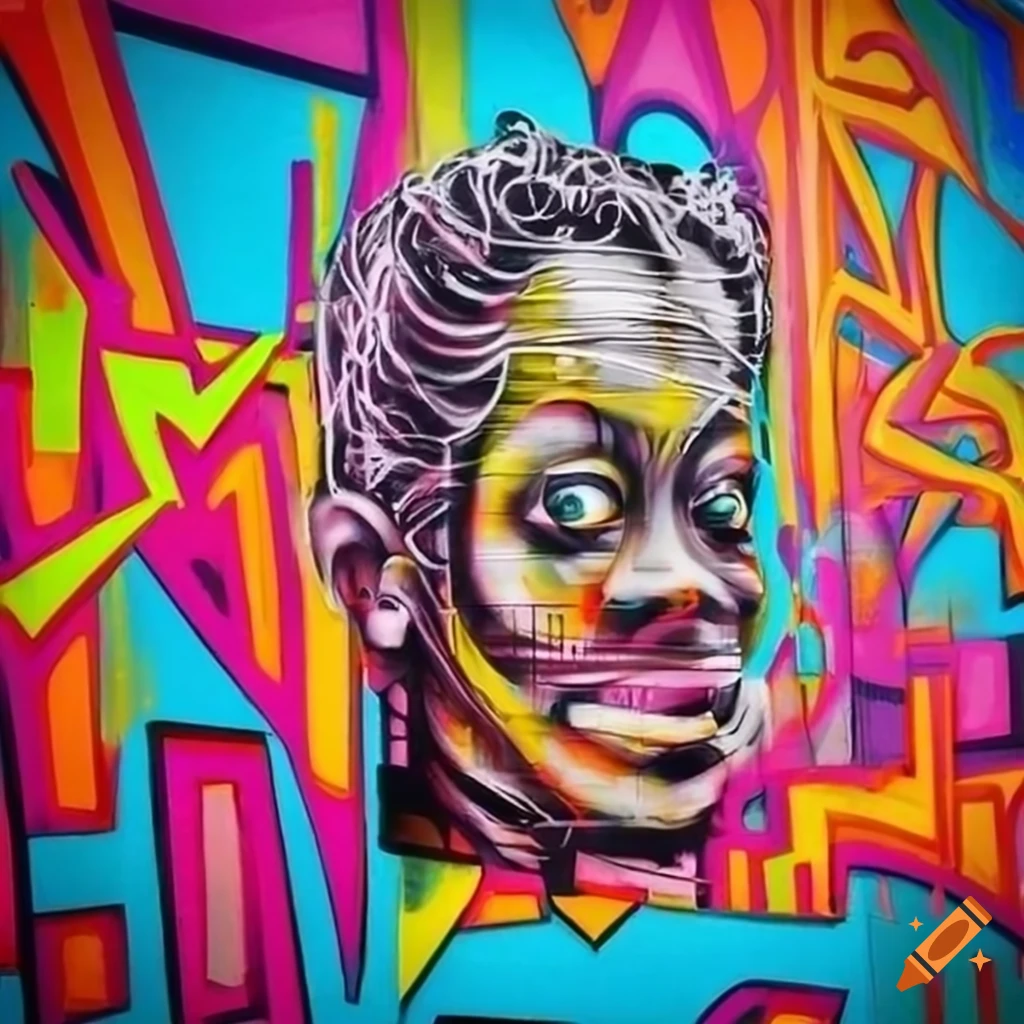 Vibrant graffiti art inspired by urban street elements on Craiyon