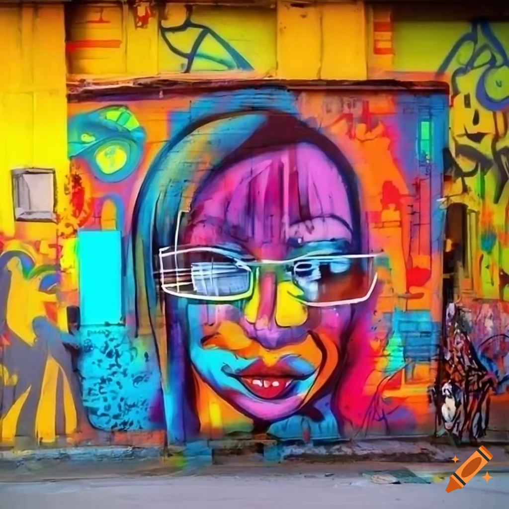 Vibrant graffiti art inspired by urban street elements on Craiyon