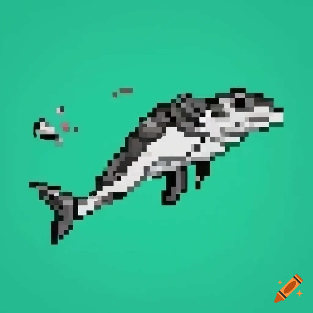 Swimming green sea turtle in 8-bit pixel art style on Craiyon