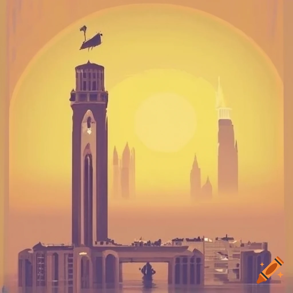 Vintage-style travel poster for kuwait on a sunny day on Craiyon