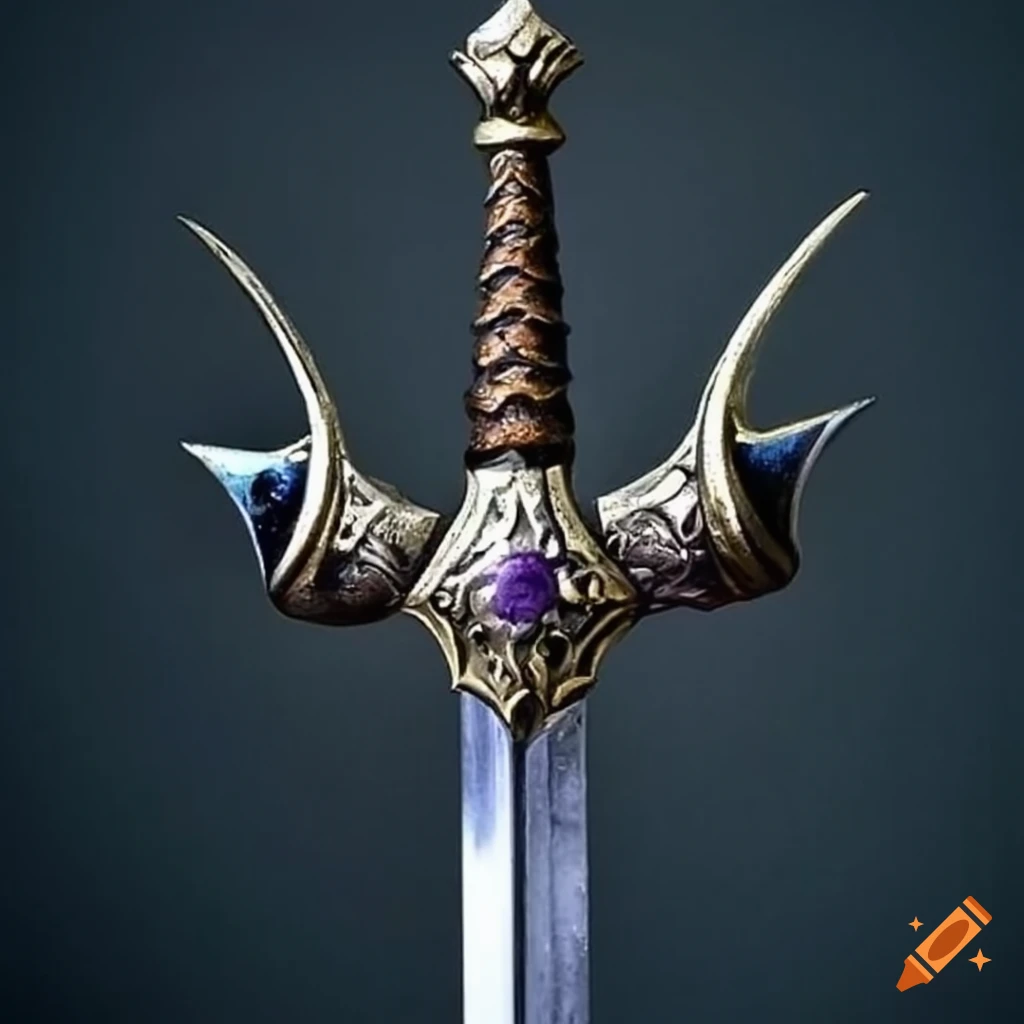 Close-up of a magic sword grip hilt with symmetry on Craiyon