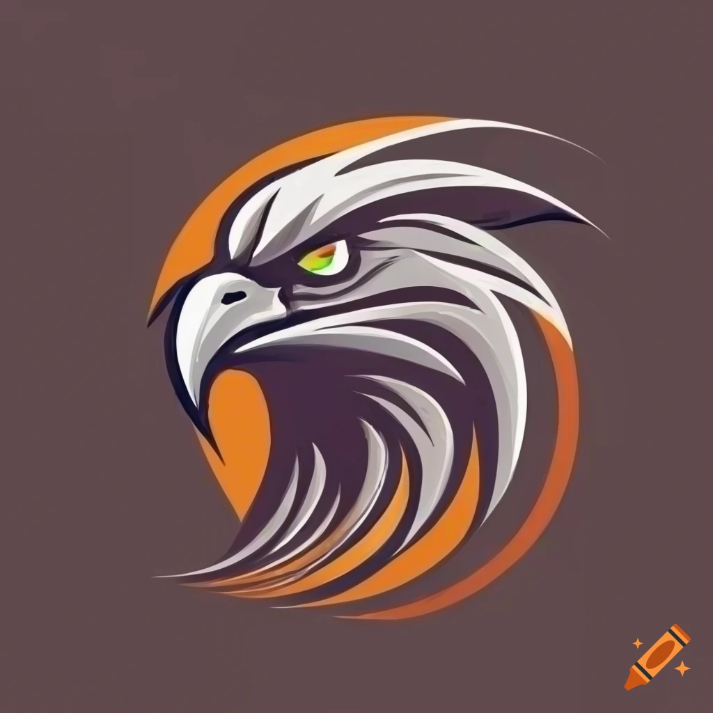Intimidating eagle head profile in graphic design logo style on Craiyon