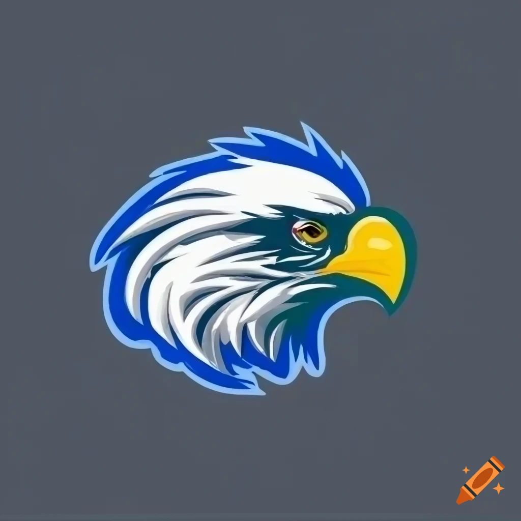 Intimidating eagle logo in team colors on Craiyon