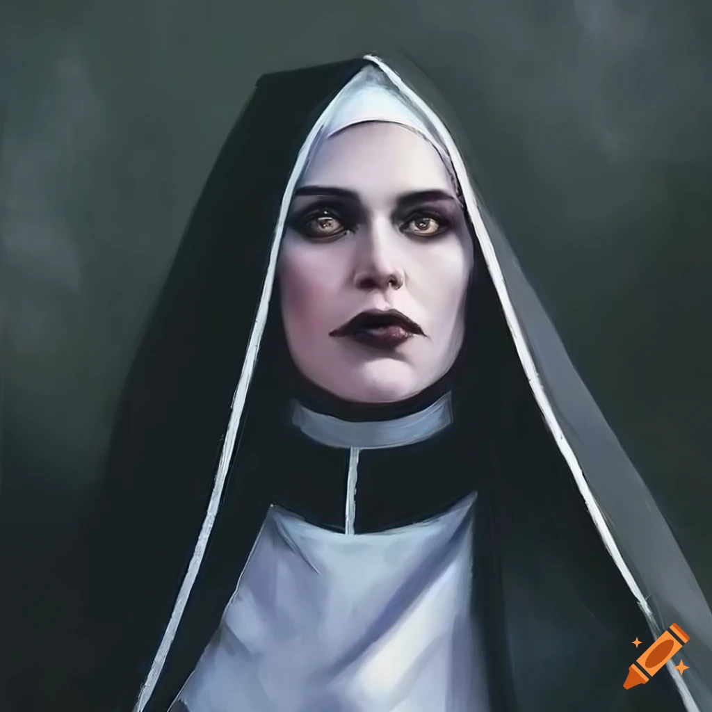 Captivating sci-fi nun character with mystical and seductive allure ...
