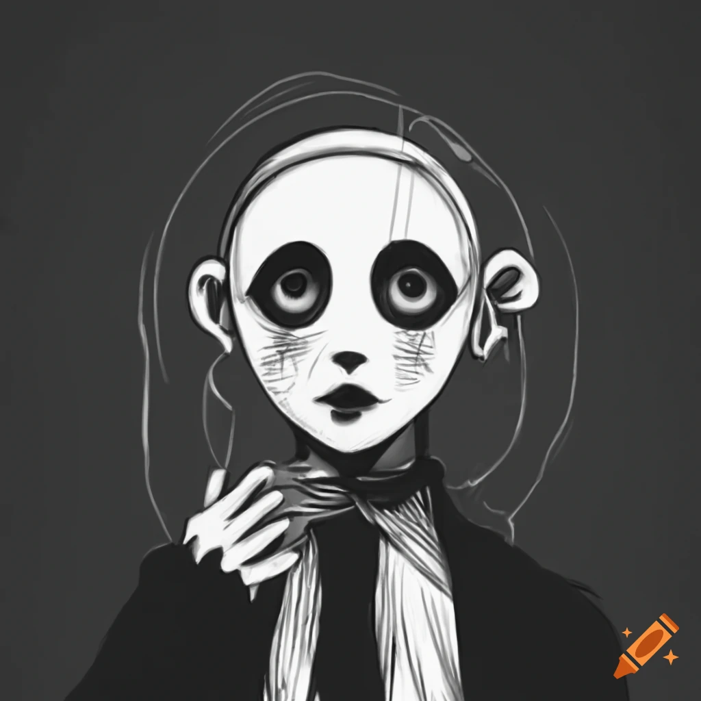 Puppet masters holding puppets in a simple drawing style on Craiyon