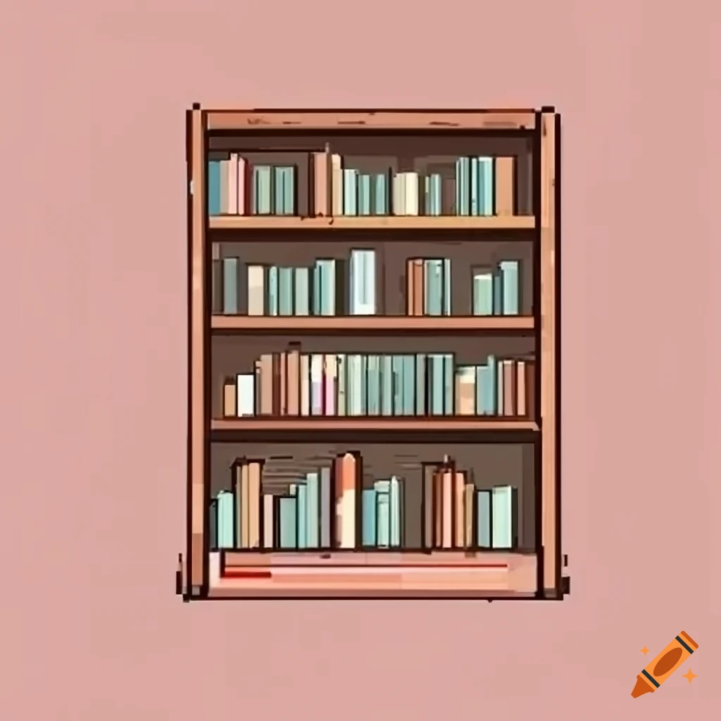 1930s minimalist bookcase with NES 8bit pixel art on Craiyon