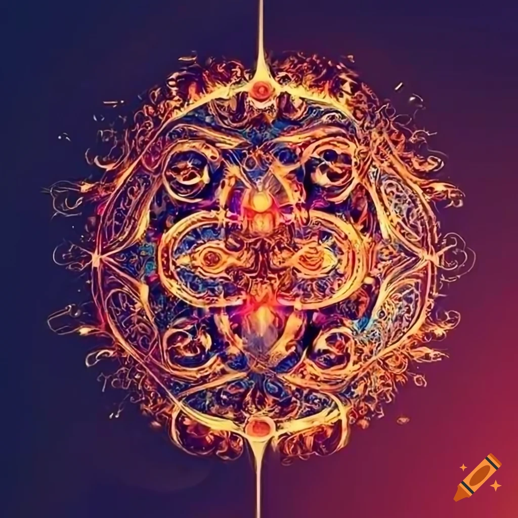 Vibrant mystical symbol of wealth, success, luck, youth, and health on ...