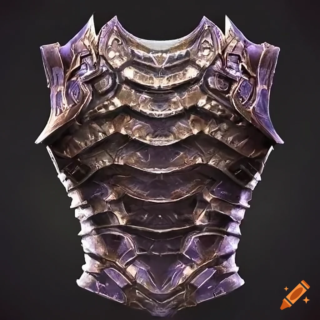 Adorned magic massive body armor with front view and vertical symmetry ...