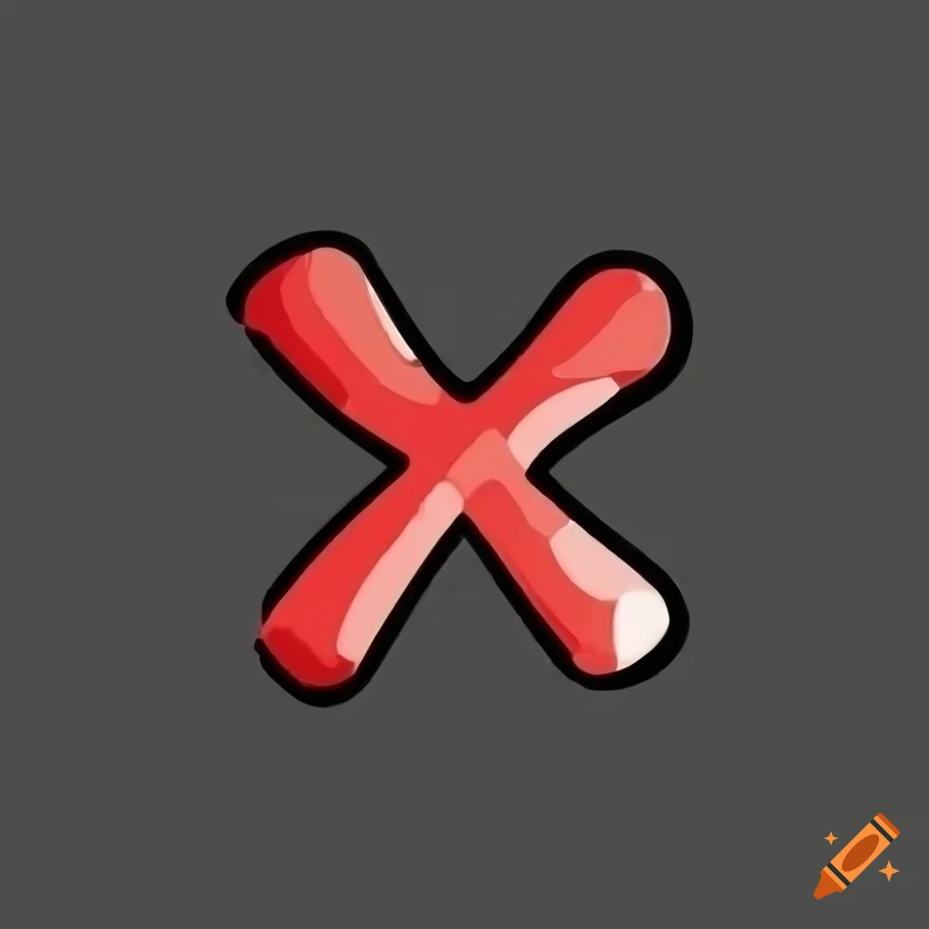 Cross red sign in clean logo style with a cartoonish touch on Craiyon