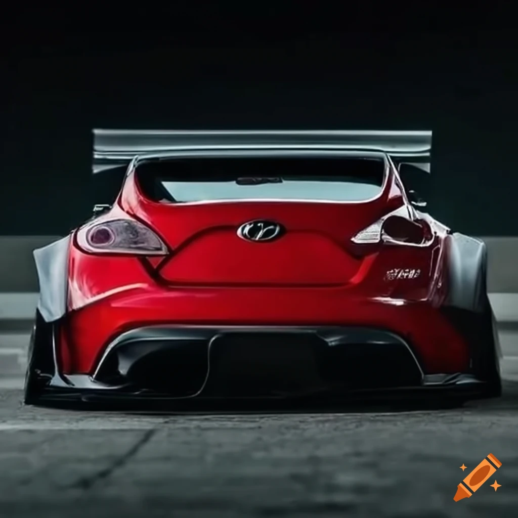 Hyundai Genesis Coupe 3.8 with rocket bunny wide body kit on Craiyon