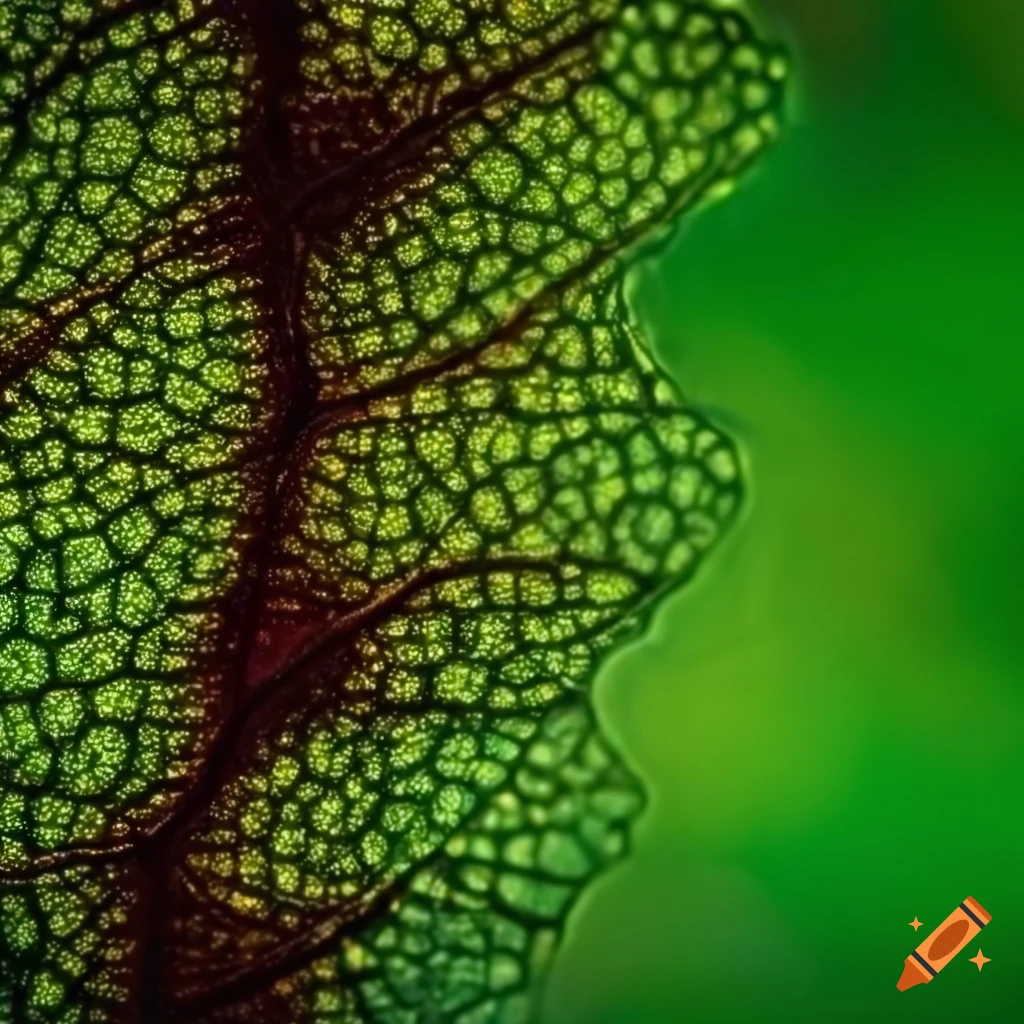Close-up of plant leaf stomata showing microscopic pores and cellular ...