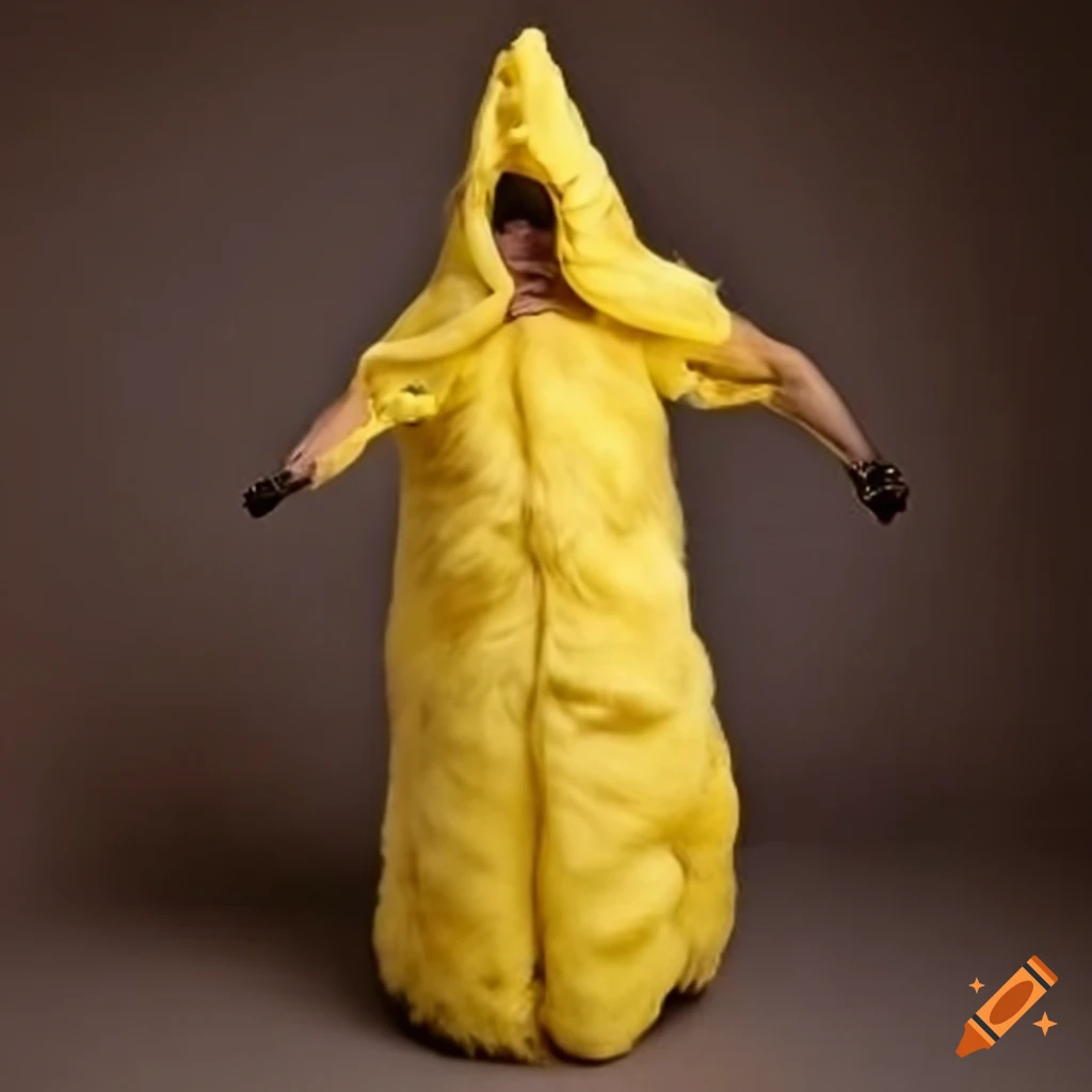 Wolf in banana costume at a super market in the 1860s on Craiyon