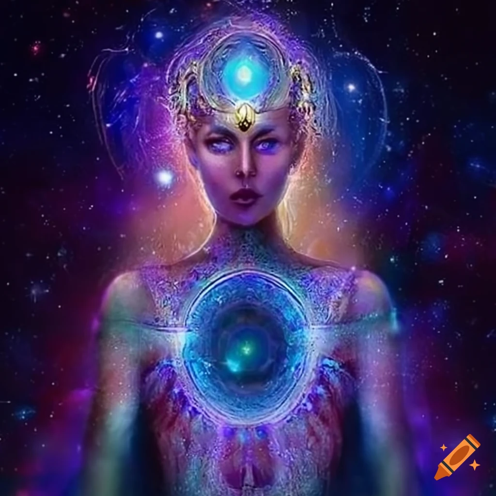 Blinding Radiant Energy Cosmic Queen Goddess Adalline on Craiyon