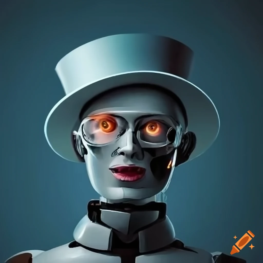 Robot tipping his top hat in a gentlemanly manner on Craiyon