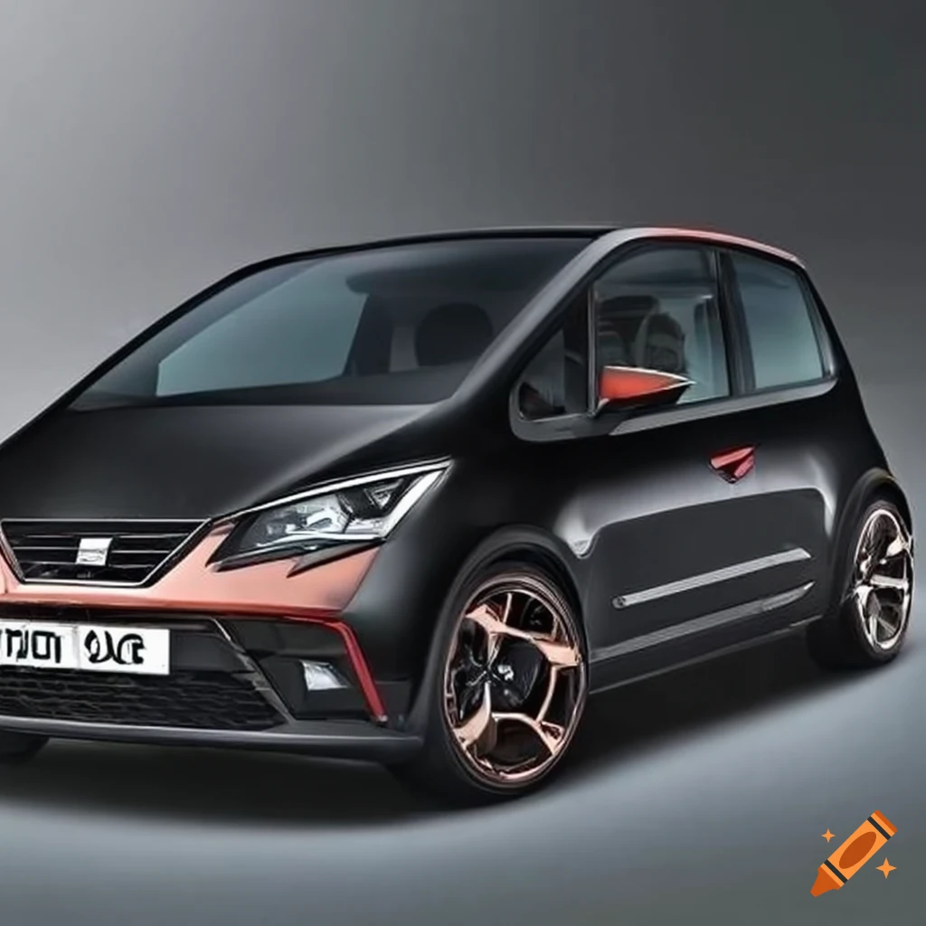 Sporty black seat mii cupra with copper details on Craiyon