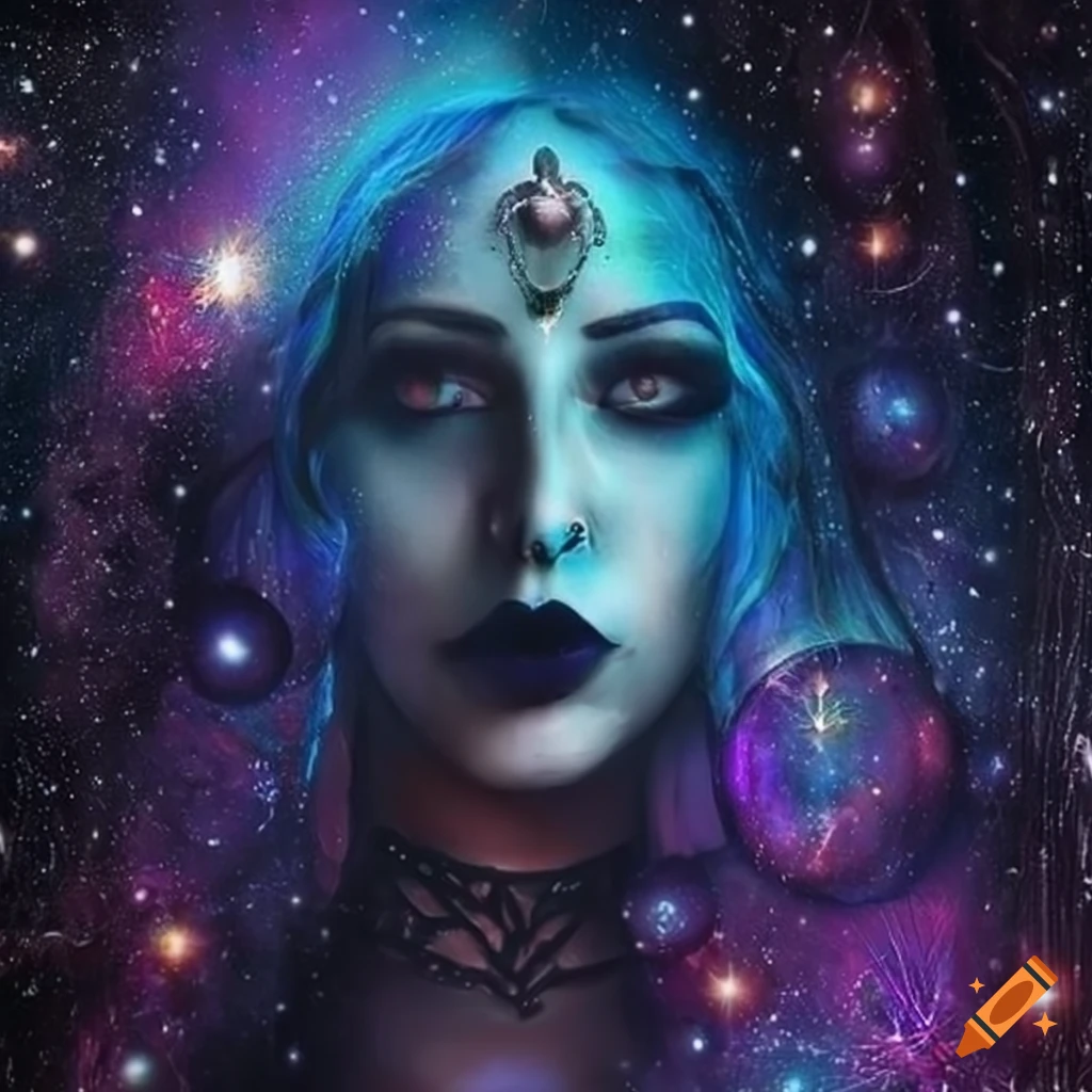 Gothic goddess adalline with cosmic radiant energies on Craiyon