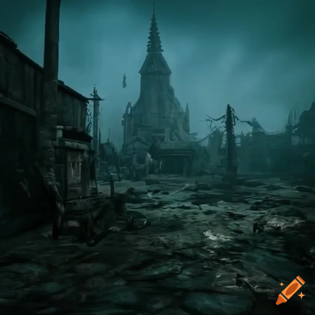 Apocalyptic scene with evolving plague on Craiyon