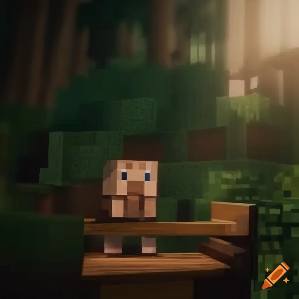 Minecraft Steve sitting on chair overseeing city construction from ...