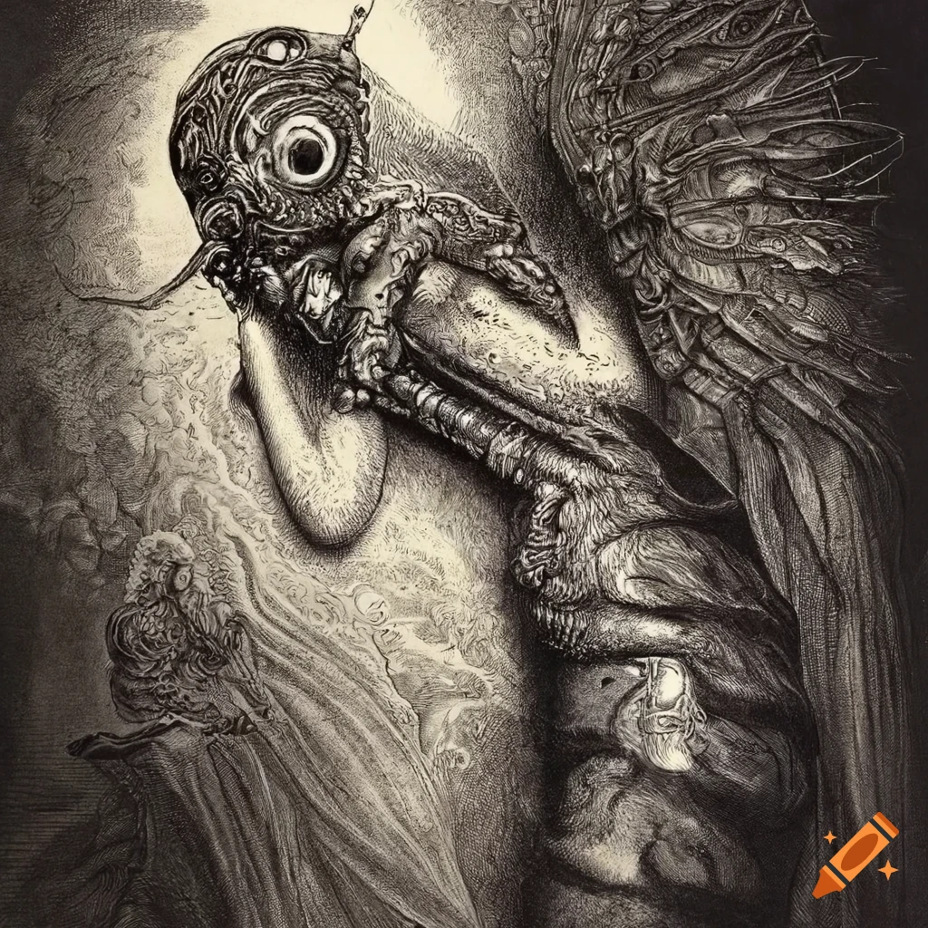 Esoteric beautiful girl with biomechanical steampunk-inspired robotic ...