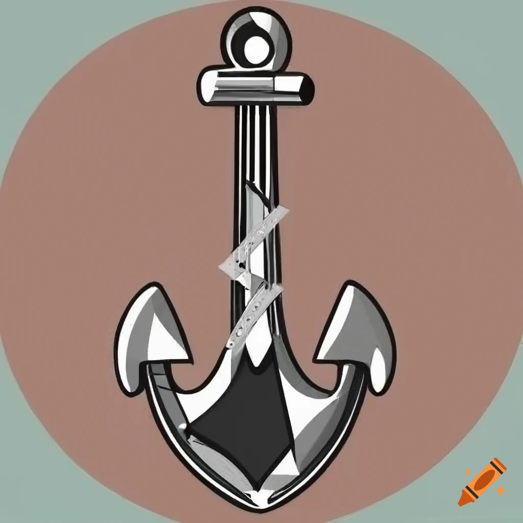 2D geometric anchor guitar design on Craiyon