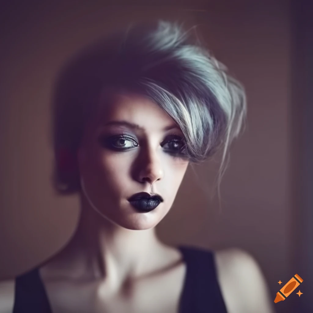 Stylish rock n roll woman portrait on Craiyon