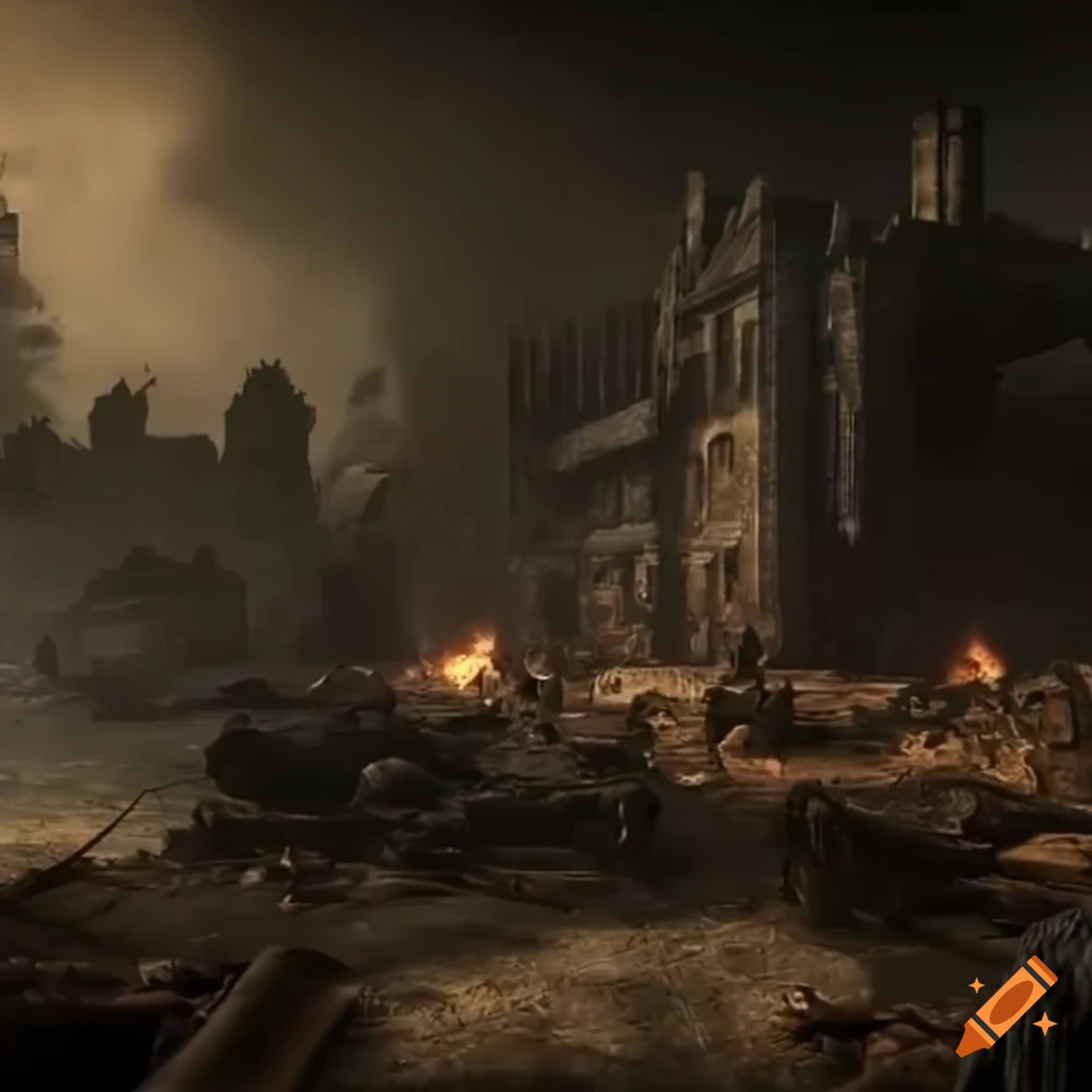 Apocalyptic scene with evolving plague on Craiyon