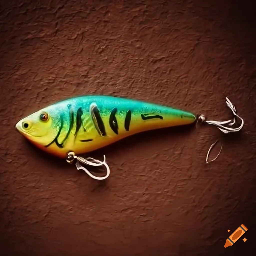 Vintage fish lure collection hanging on a wall with various colorful ...