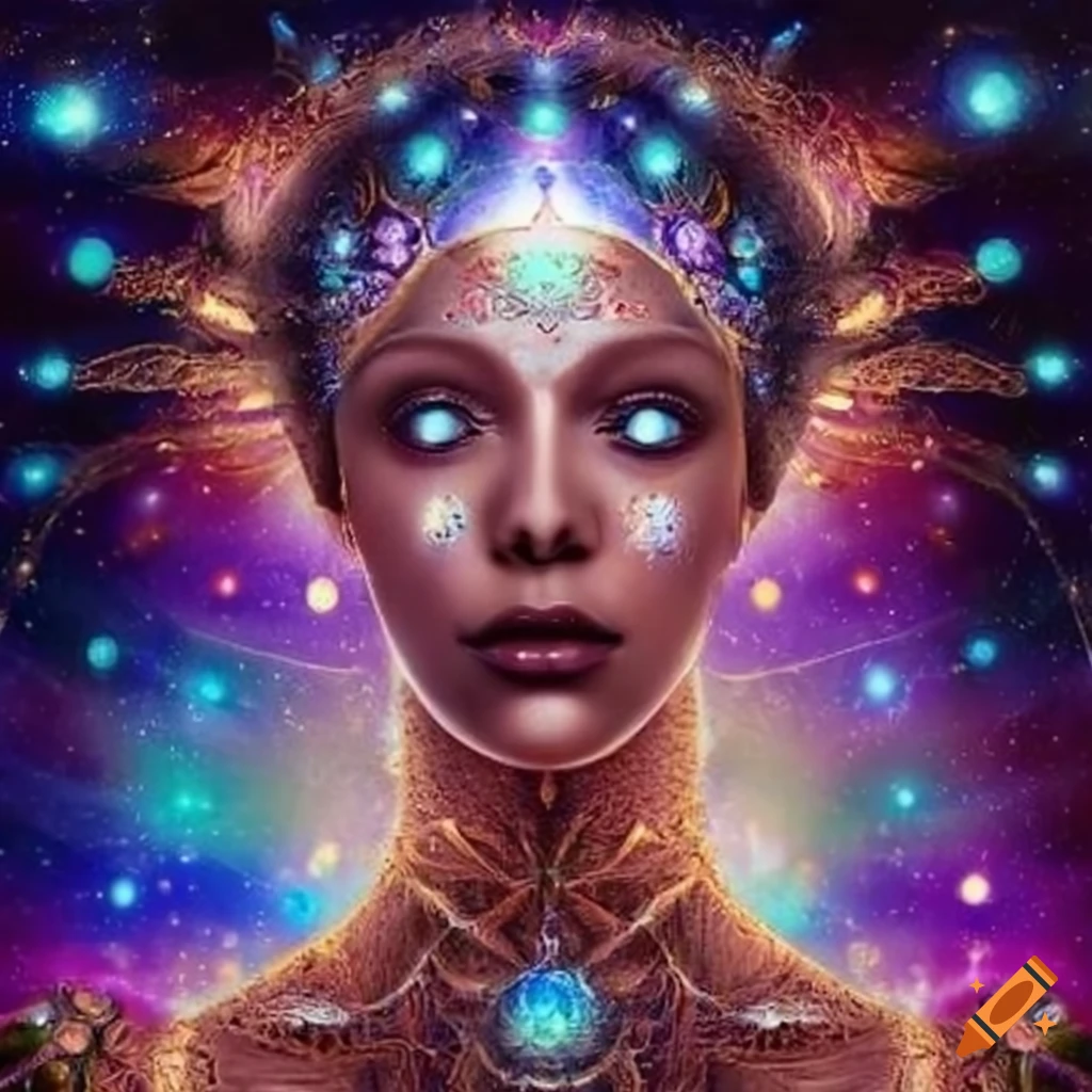 Blinding radiant energy cosmic queen goddess adalline on Craiyon