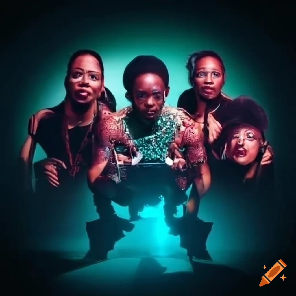 Mauri rock group performing on stage on Craiyon