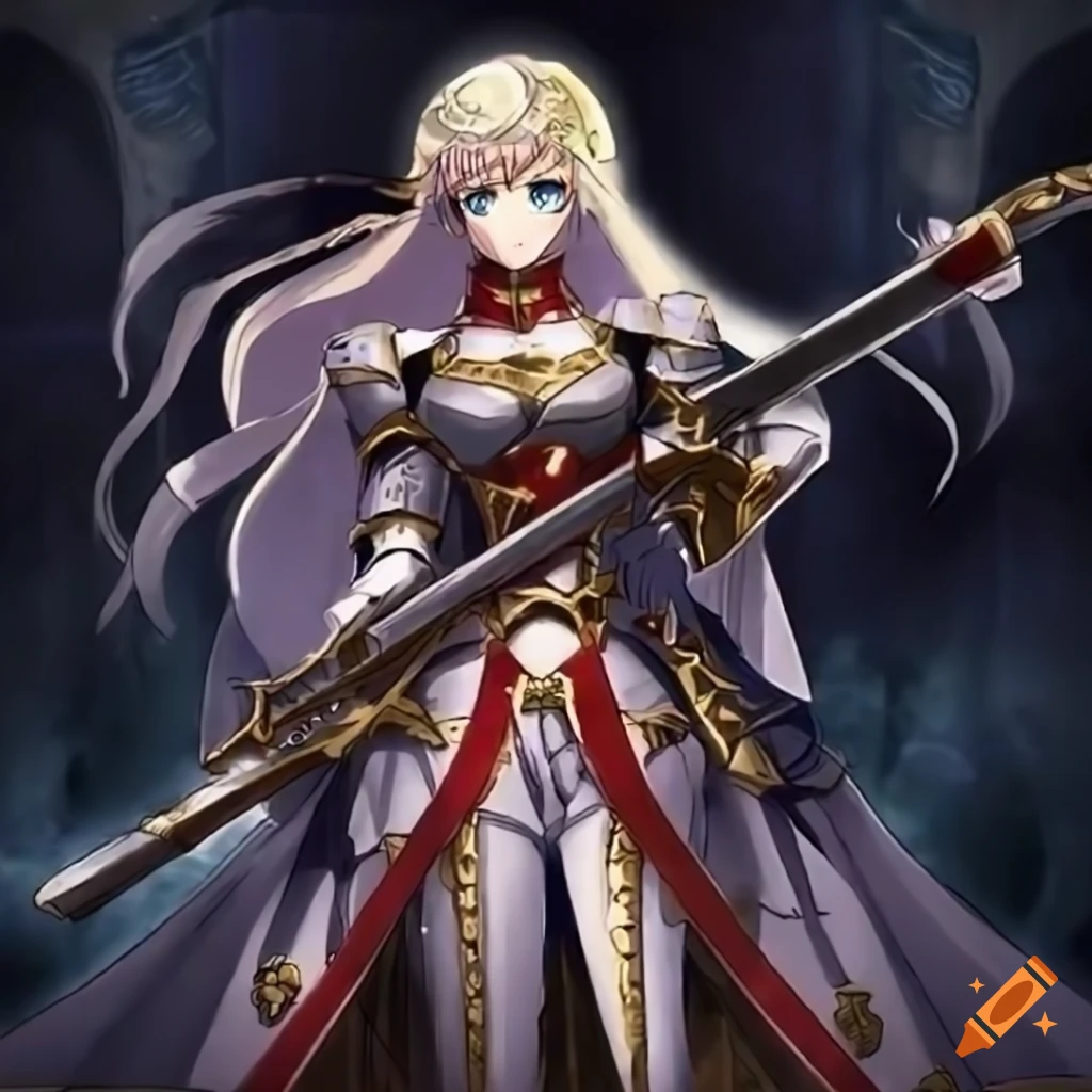 Anime characters in a medieval fantasy setting with knights, princess ...