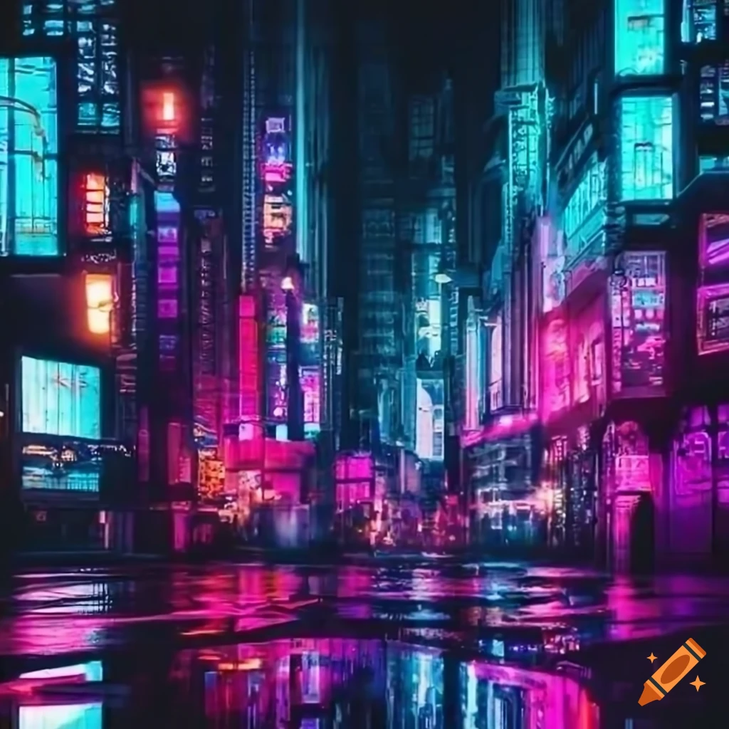 Stunning cyberpunk cityscape in high definition digital art on Craiyon