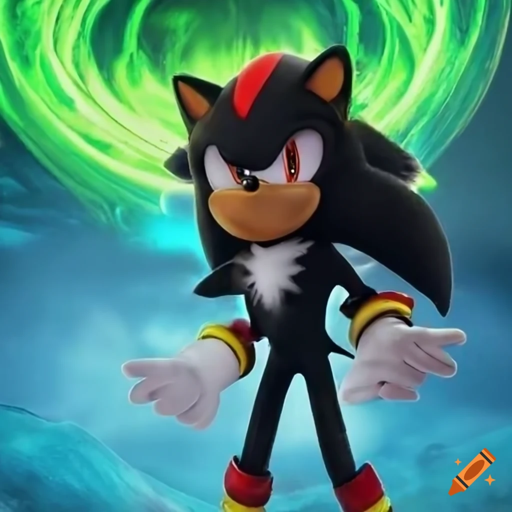 Live action shadow the hedgehog with a green chaos emerald movie poster ...
