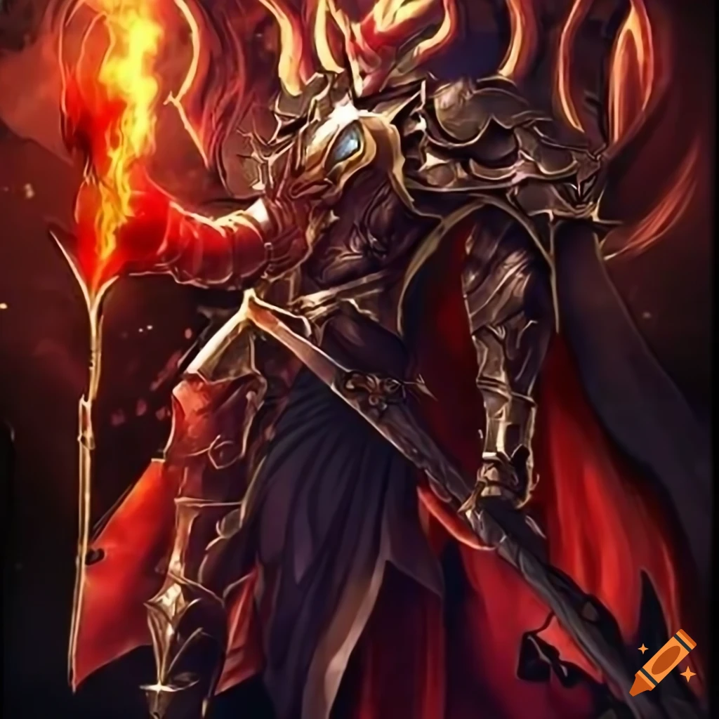 Anime demonic paladin elite commander prince with elven jewels and ...