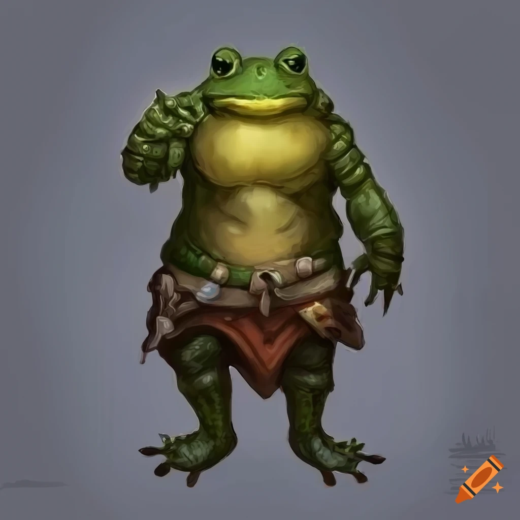 Aggressive bullfrog in a dungeons and dragons style fantasy art ...